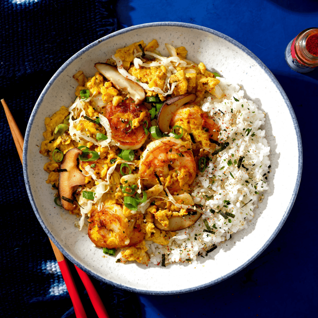 Shrimp and Mushroom Scramble | Tastemade