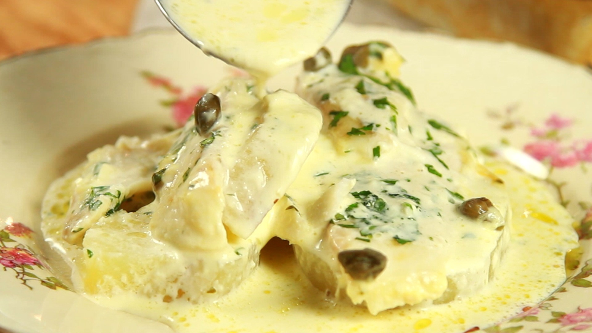 Fish With Baked Potatoes And Cream | Tastemade