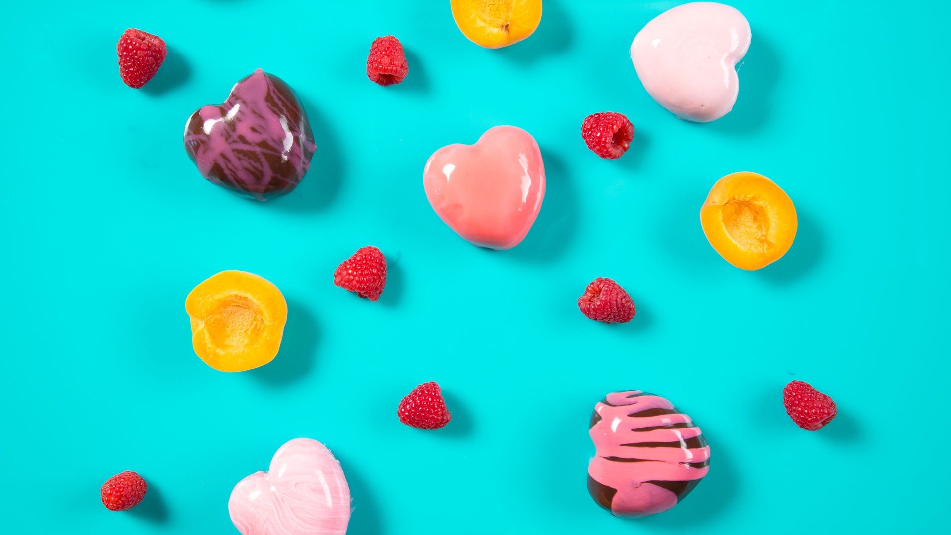 Raspberry Apricot Frozen Mousse Hearts with Mirror Glaze | Tastemade