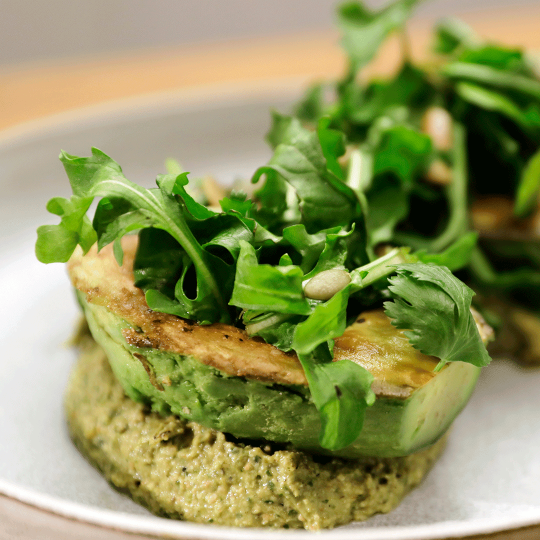 Roasted Avocado with Green Garlic Mole Verde | Tastemade