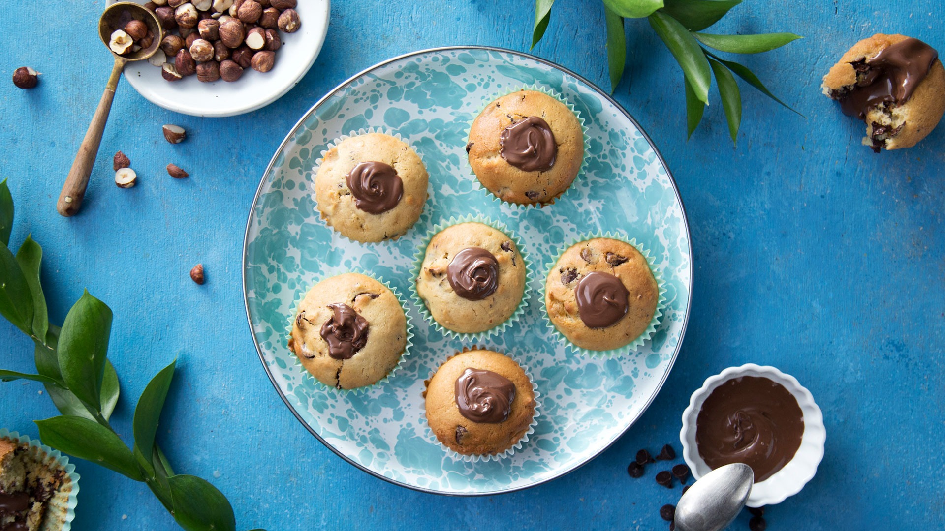 Choc-Hazelnut-Stuffed Chocolate Chip Muffins | Tastemade