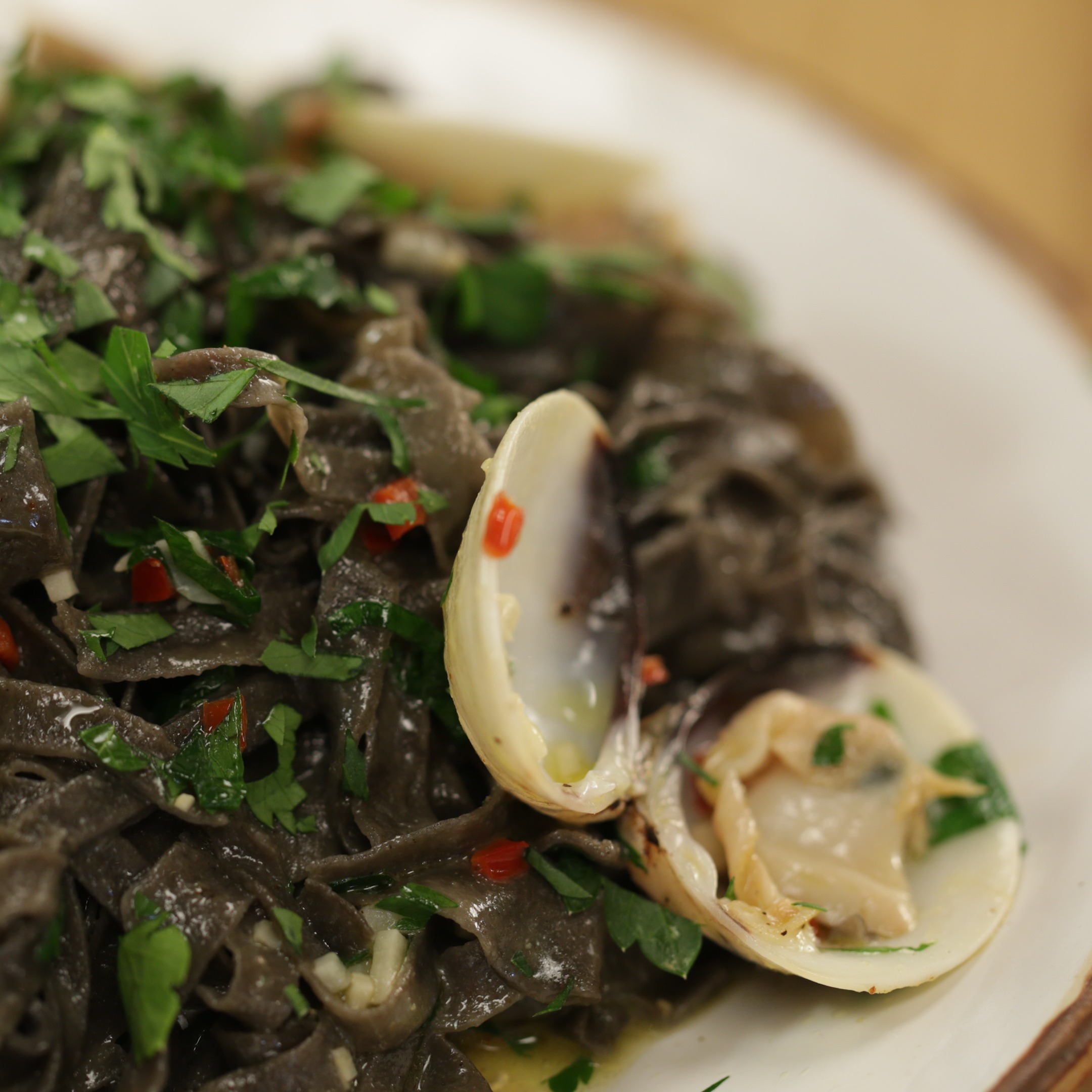 Squid Ink Tagliarini With Clams | Tastemade