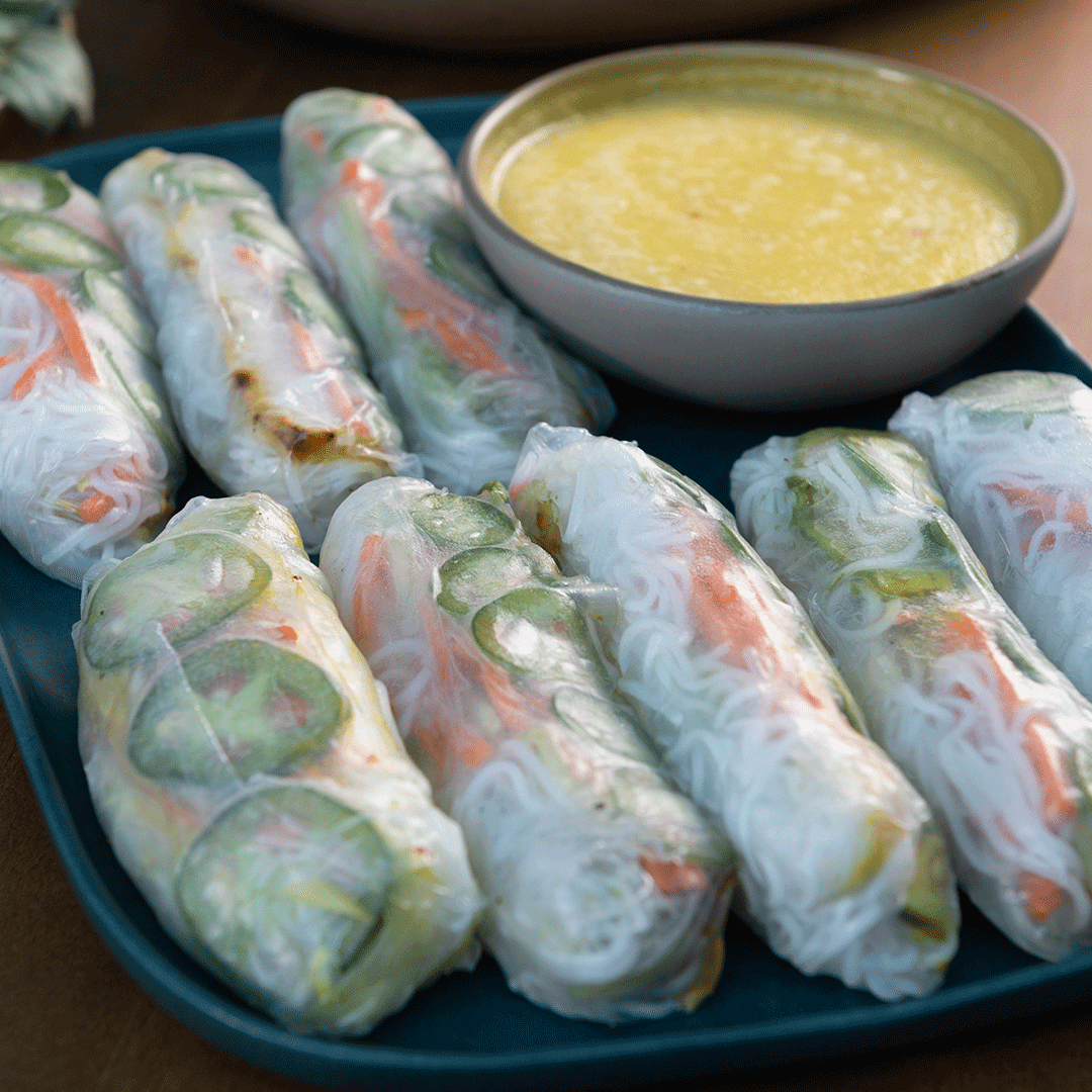 Crispy Swordfish Rice Paper Summer Rolls | Tastemade