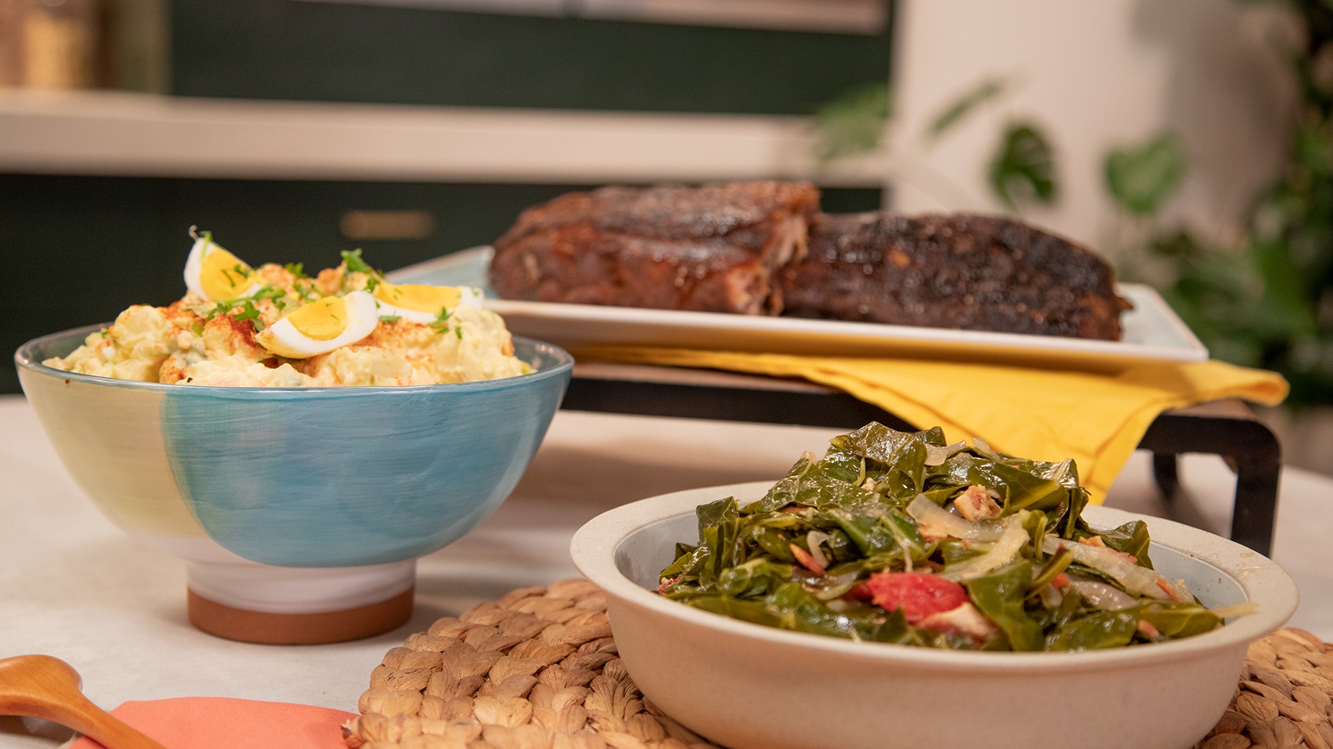 BBQ Baby Back Ribs, Potato Salad, and Collard Greens | Tastemade