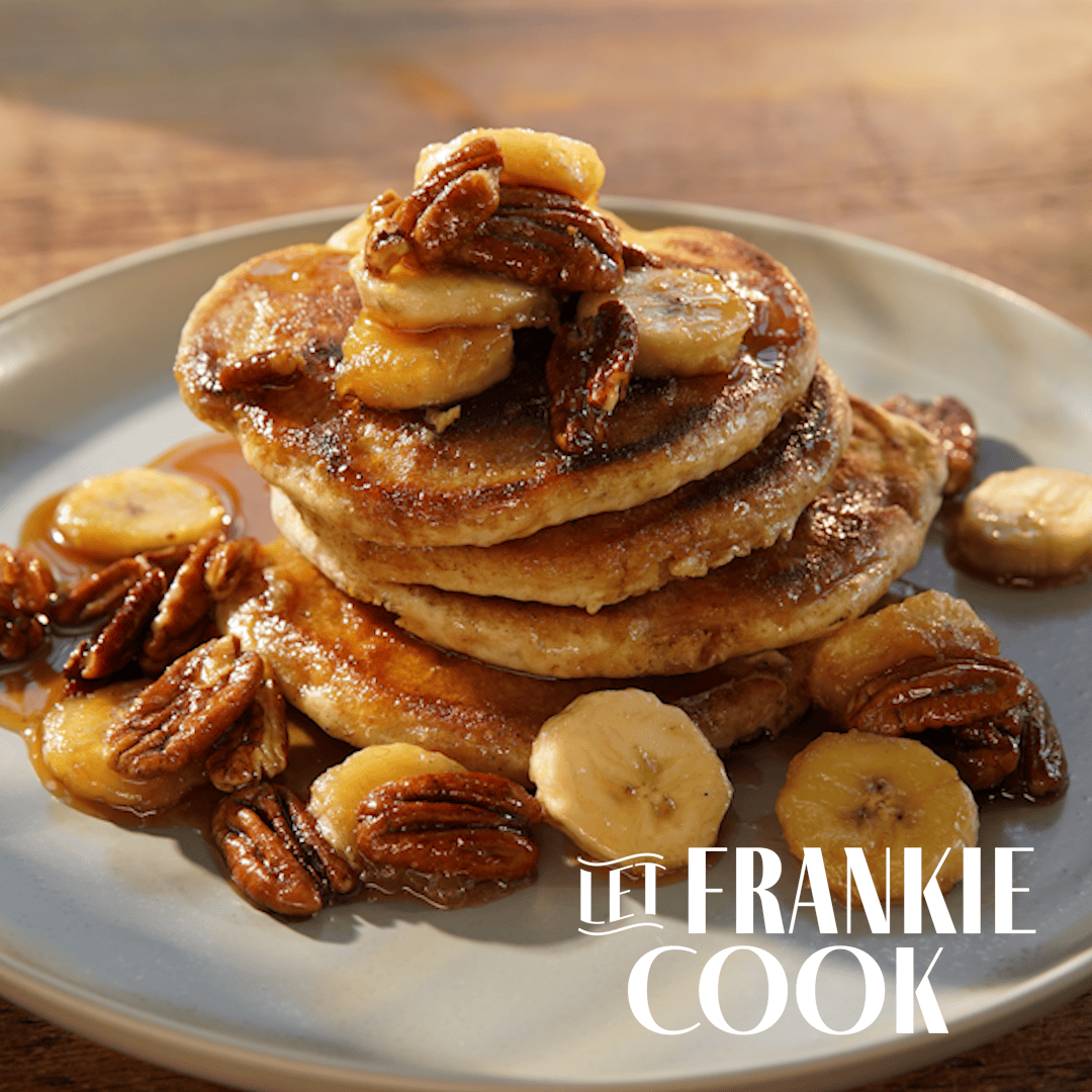 Fluffy Pancakes and Banana Pecan Syrup | Tastemade