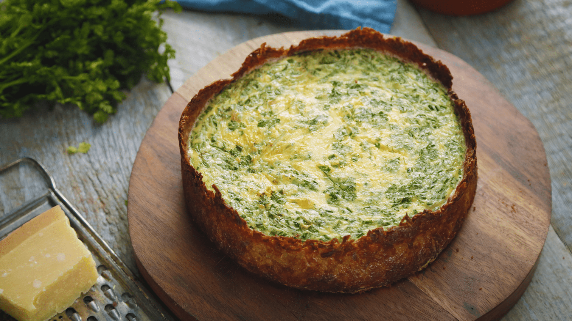 Cheese and Herb Pie with Potato Base | Tastemade