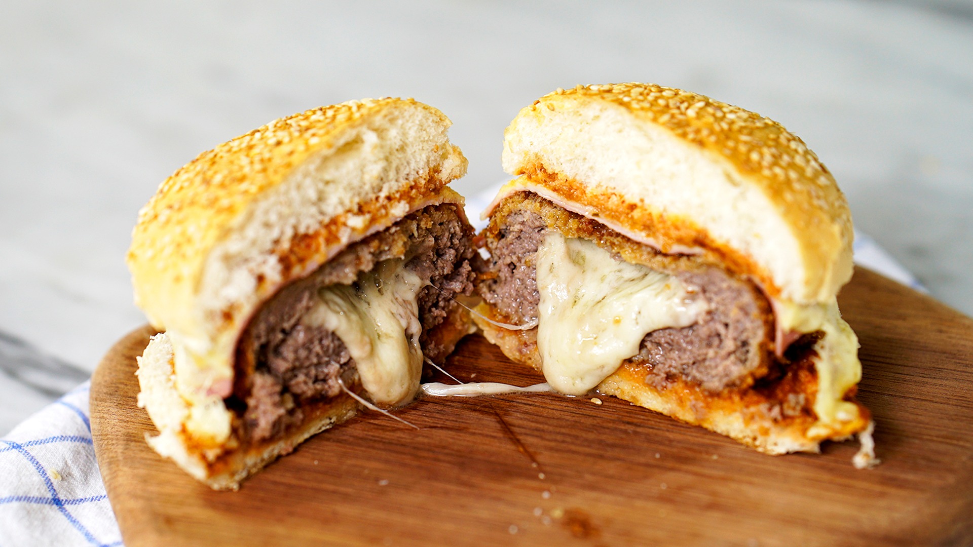 Stuffed Ham & Cheeseburger | Tastemade