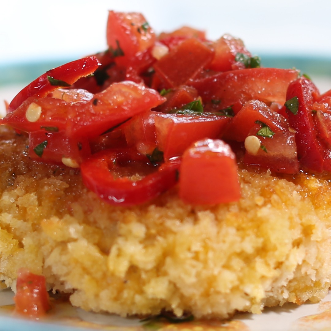 Caribbean Crab Cakes with a Tomato Salsa | Tastemade