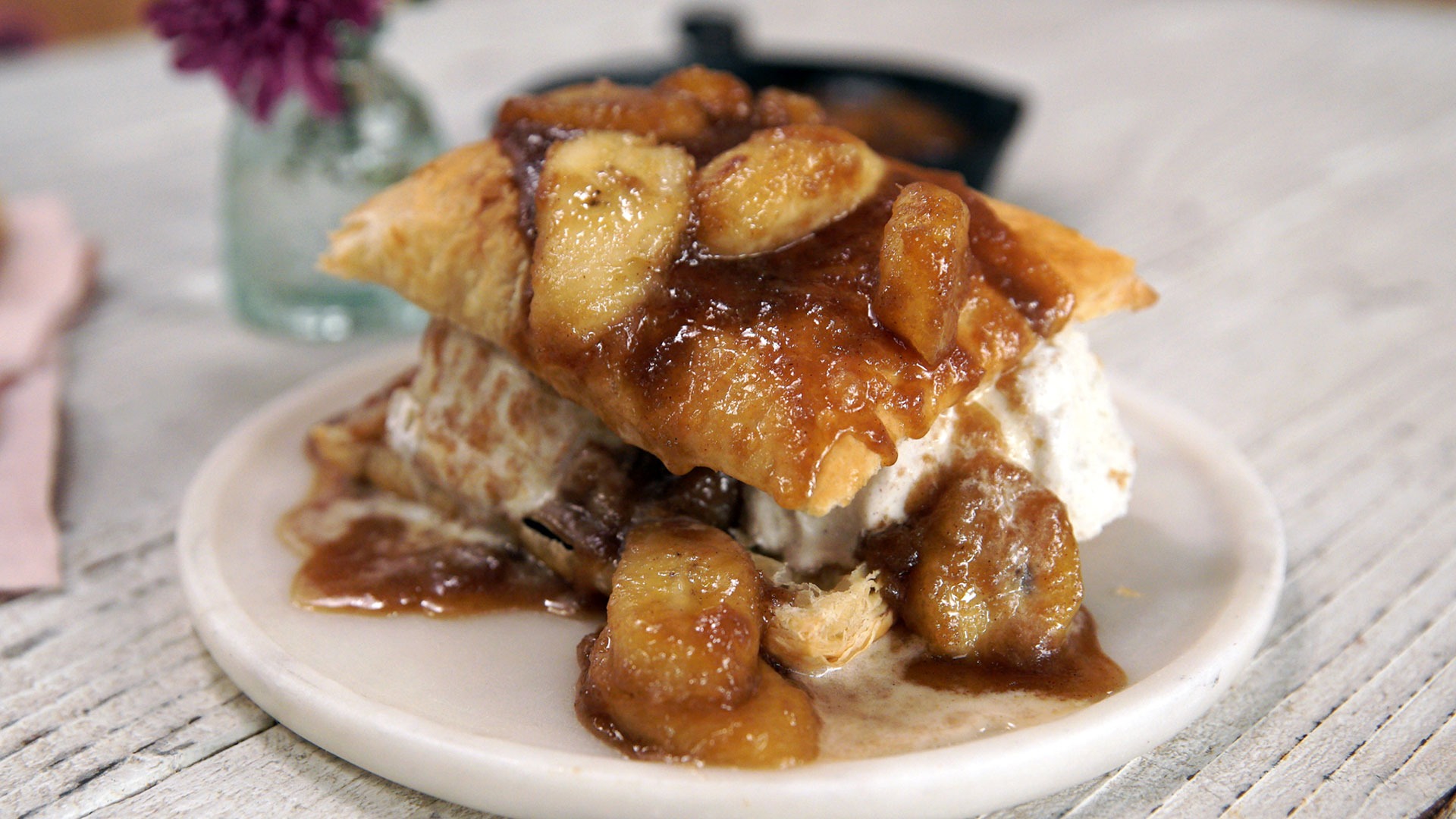 Puff Pastry Bananas Foster Towers | Tastemade