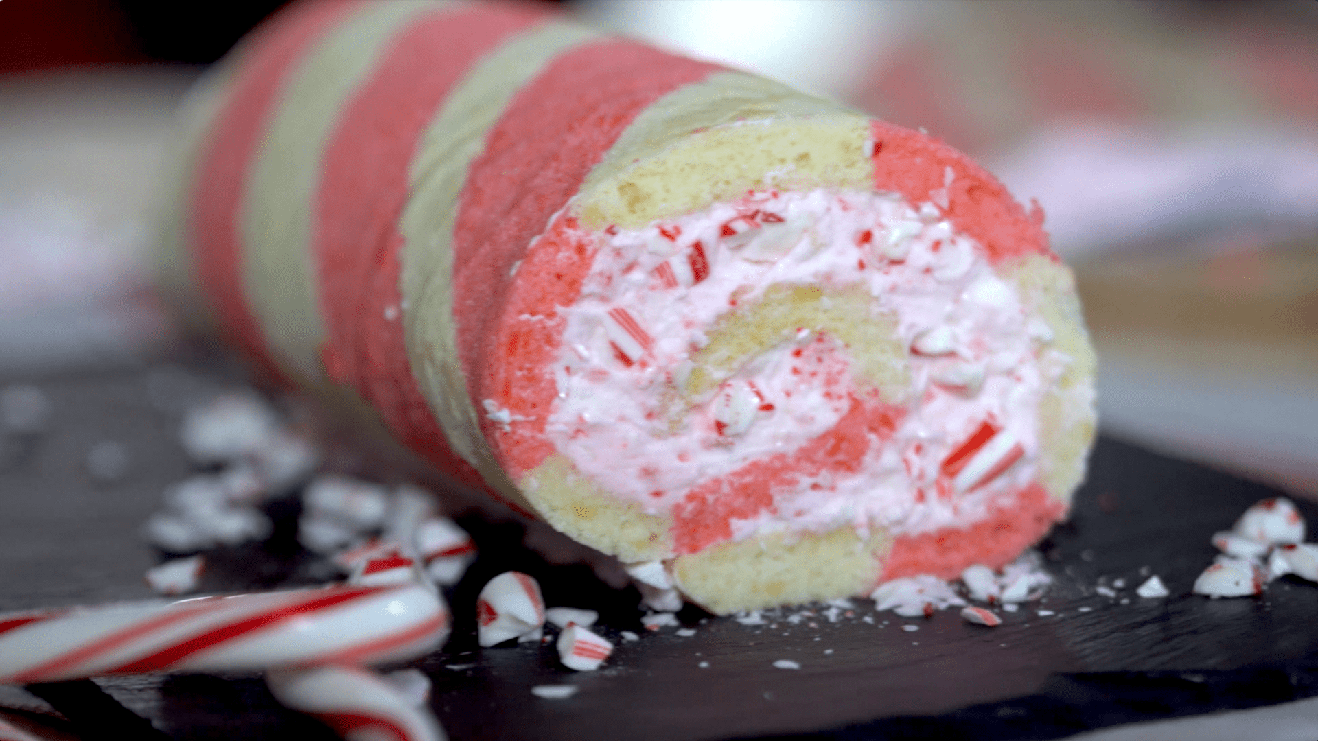Candy Cane Roll Cake | Tastemade