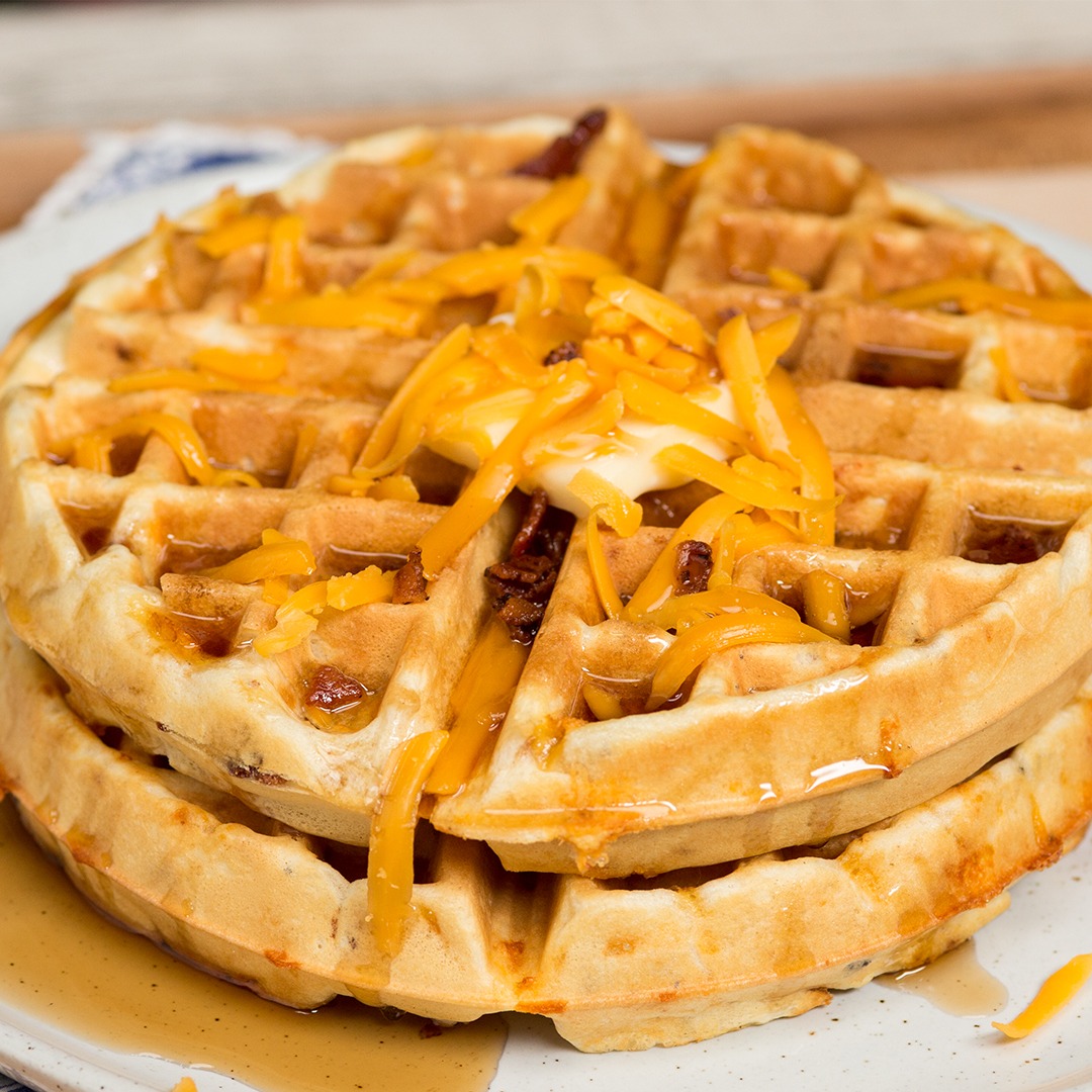 Cheddar Bacon Waffles | Tastemade
