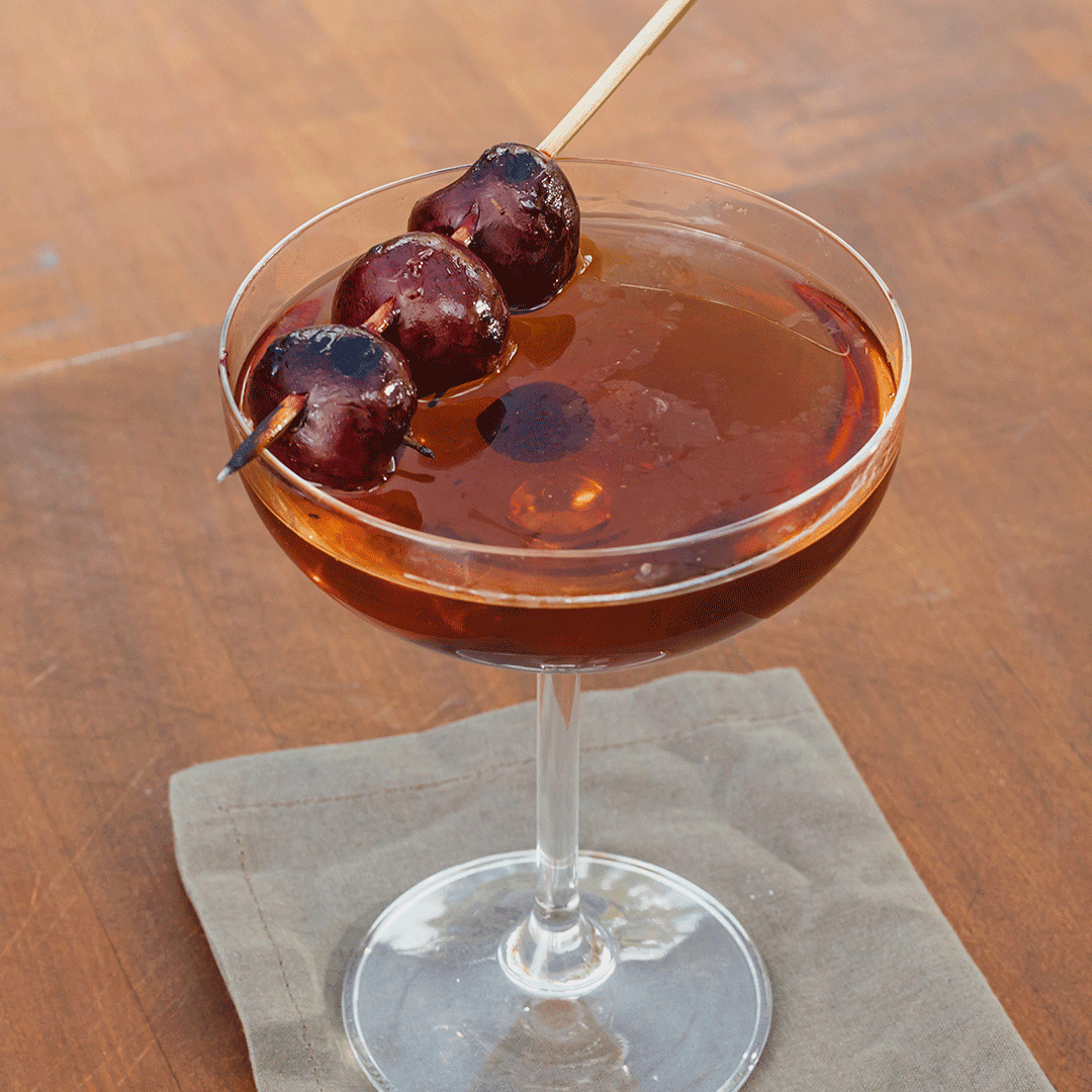 Smoky Manhattan with Charred Bing Cherries | Tastemade