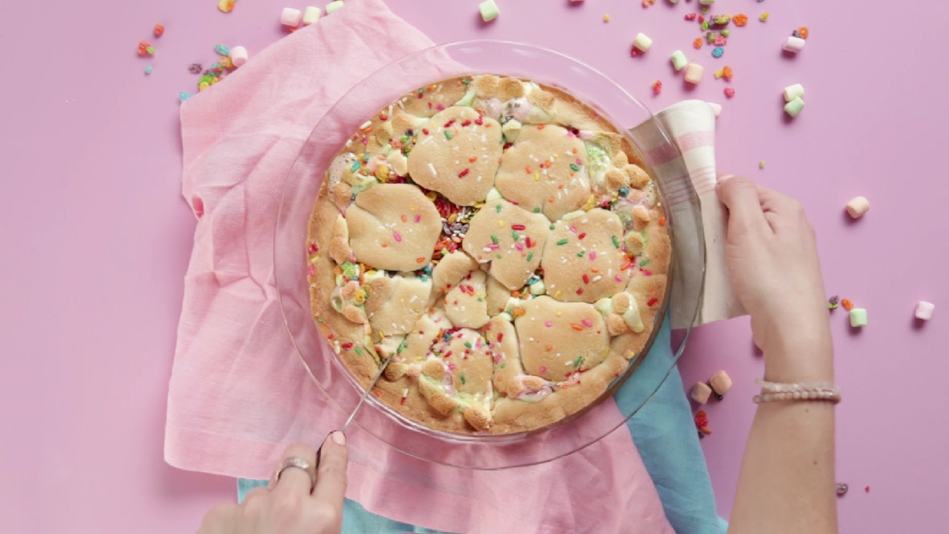 Fruity Pebble Marshmallow Confetti Cookie Pie | Tastemade