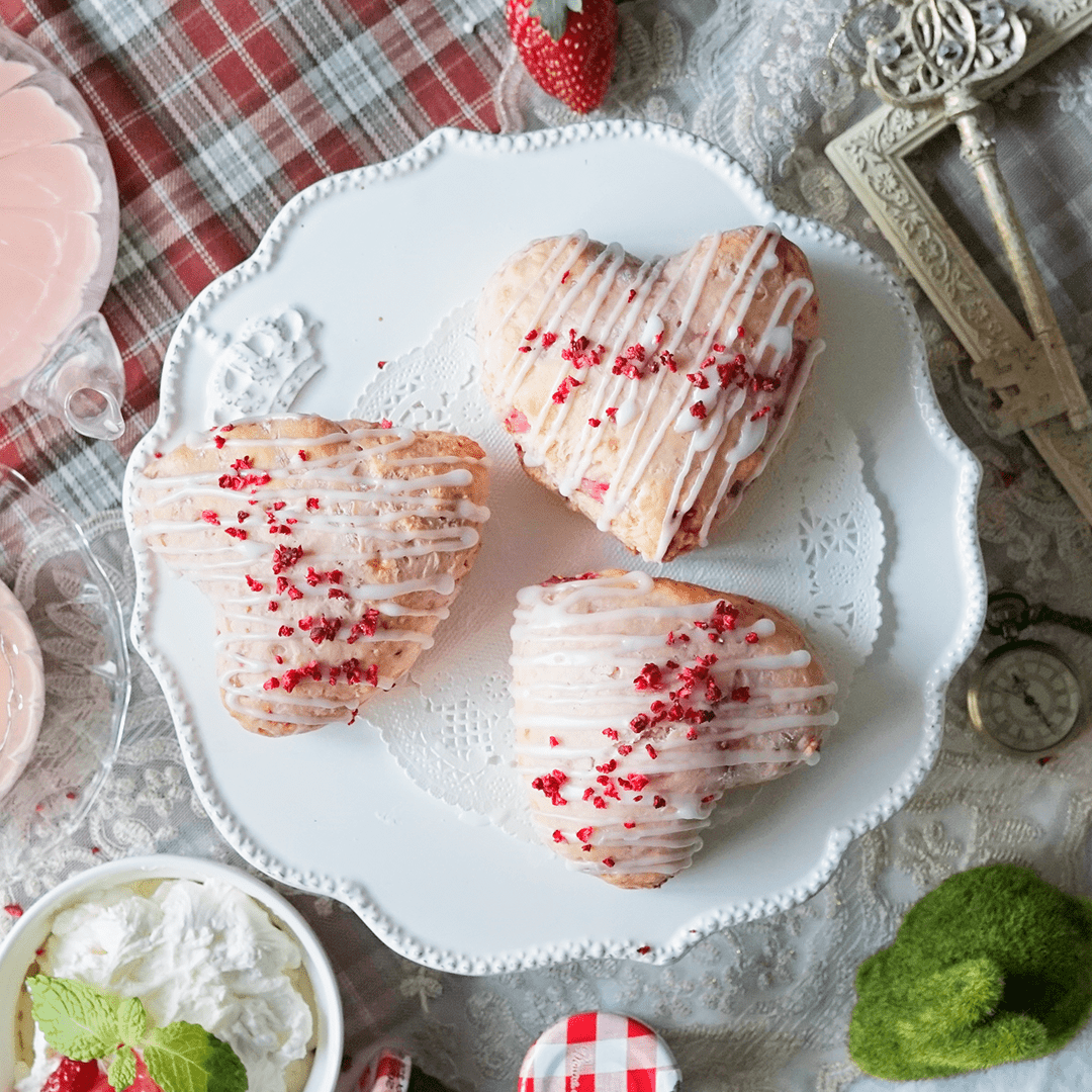 Strawberry Heart Scones | Tastemade