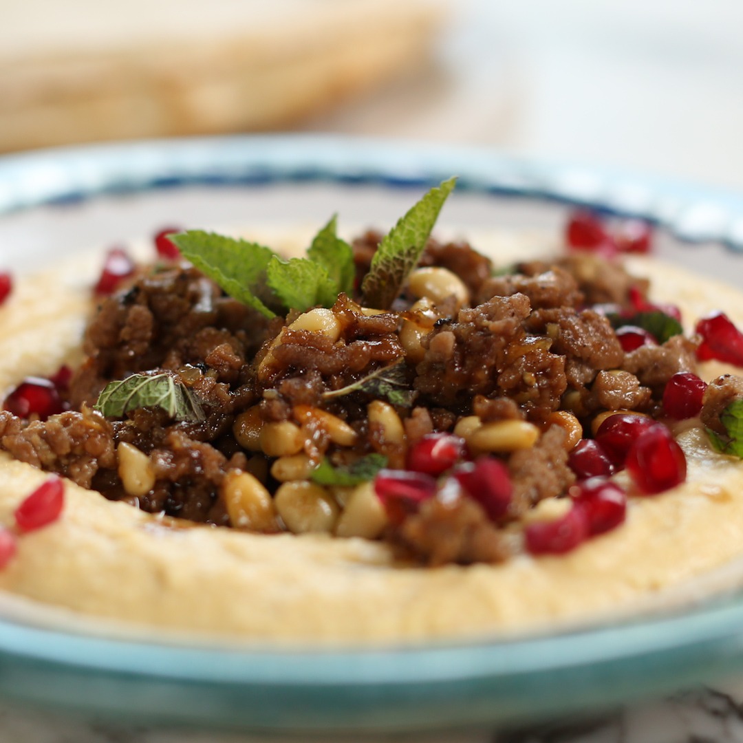 Whipped Hummus with Lamb Awarma | Tastemade