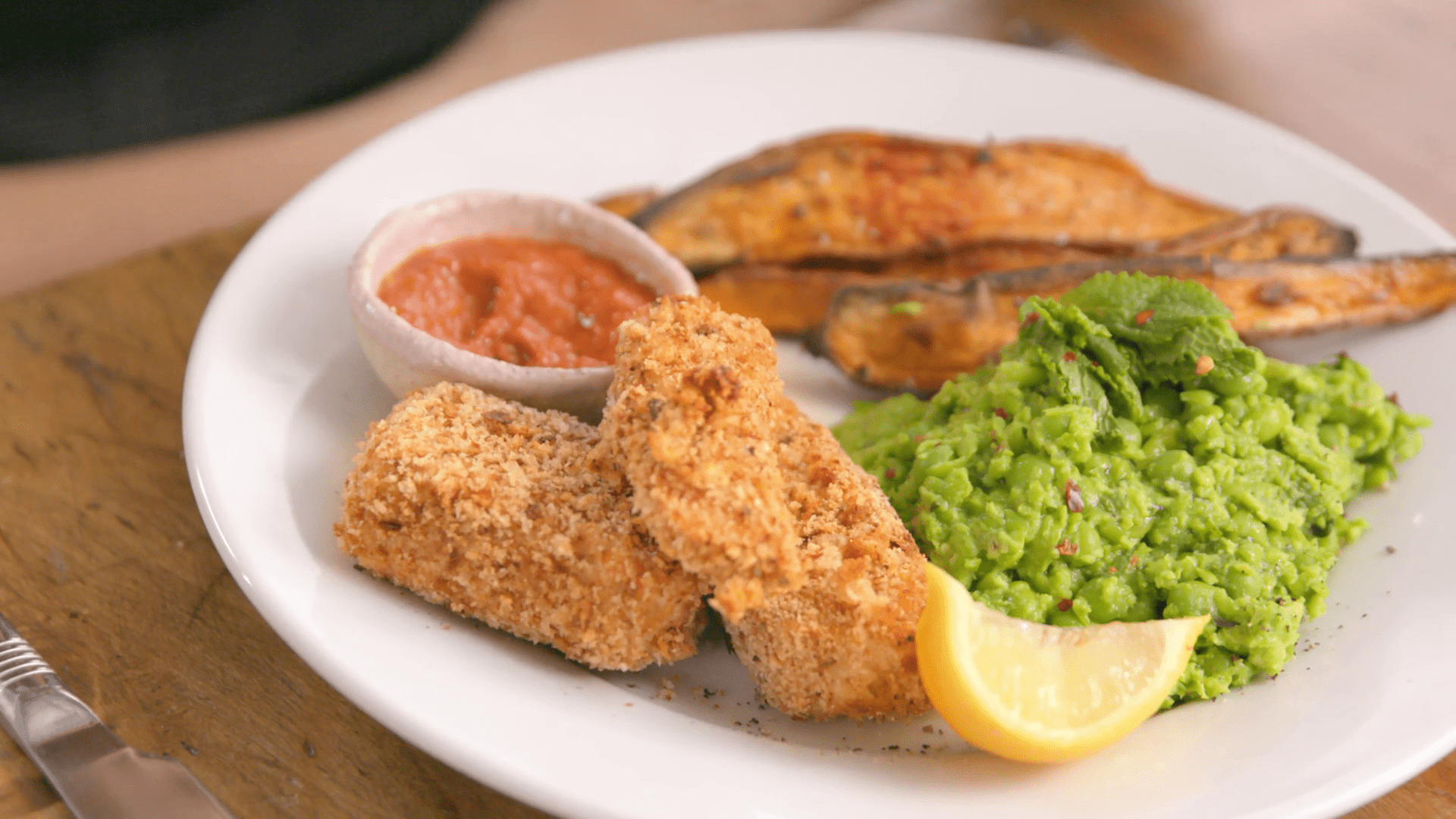 Homemade Fish Fingers with Macho Peas | Tastemade