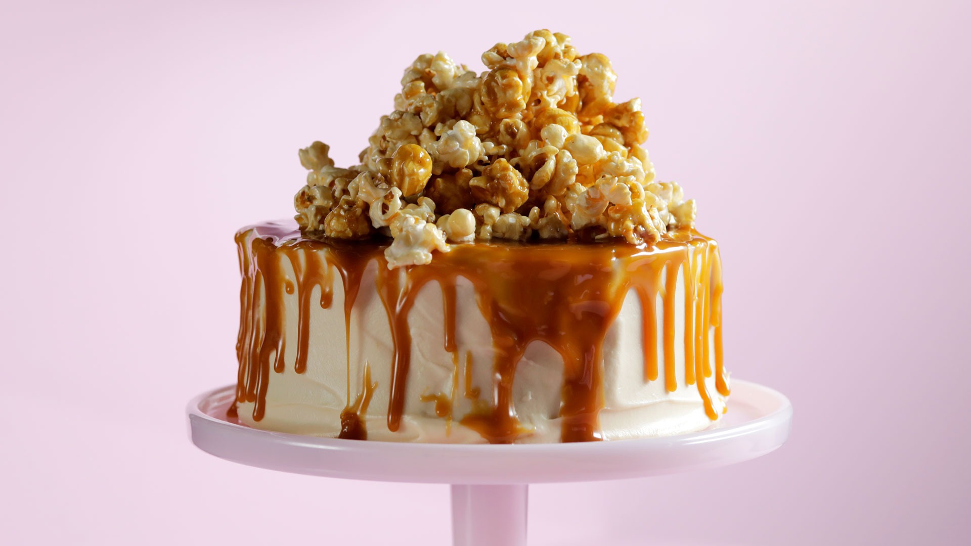 Decadent Caramel Popcorn Cake | Tastemade