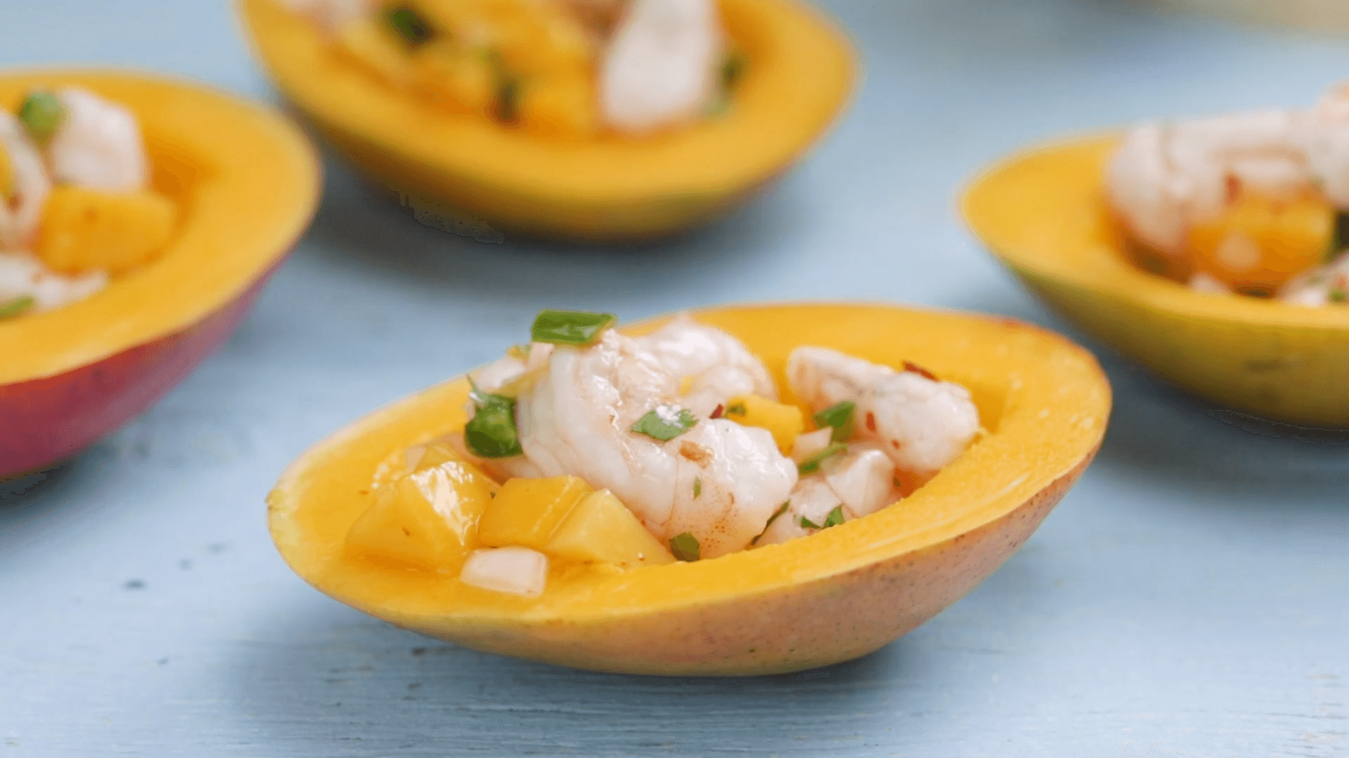 Shrimp Ceviche in Mango Cups | Tastemade