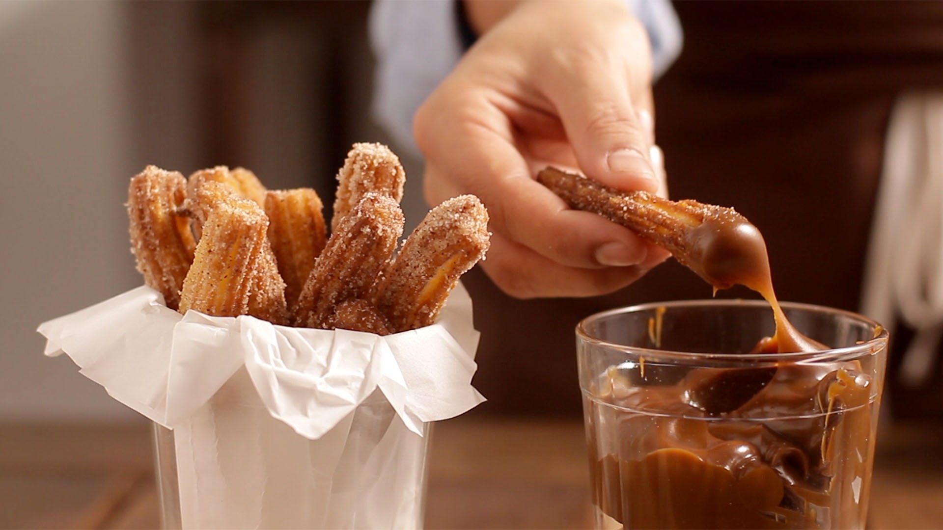 Churros With Dulce De Leche | Tastemade