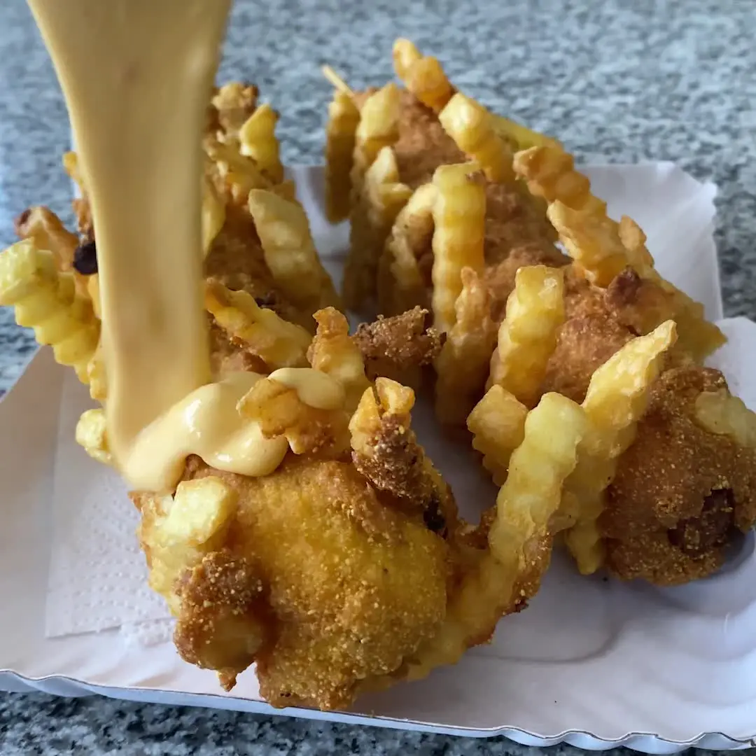 Wavy French Fry and Bacon Corn Dog | Tastemade