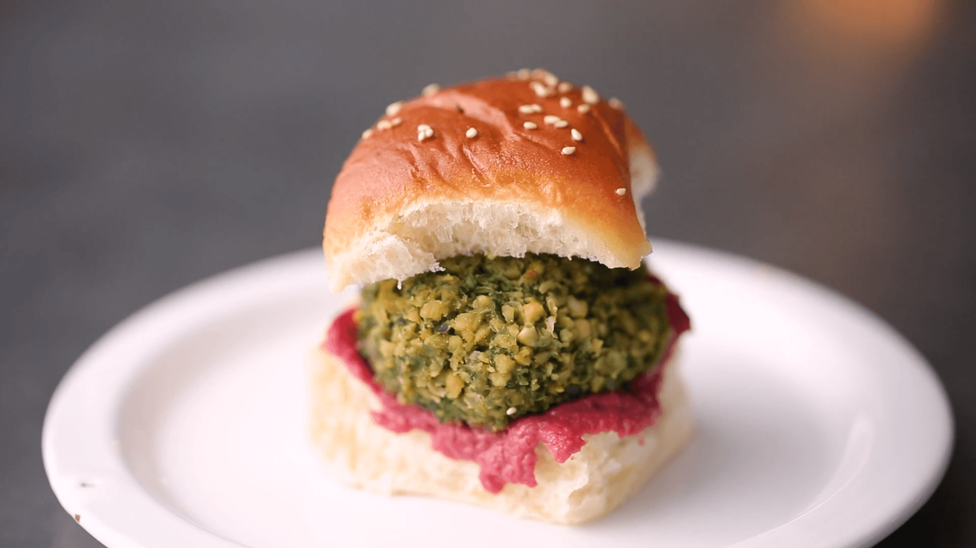 Herbed Falafel Sliders with Beet Tahini Mayo | Tastemade