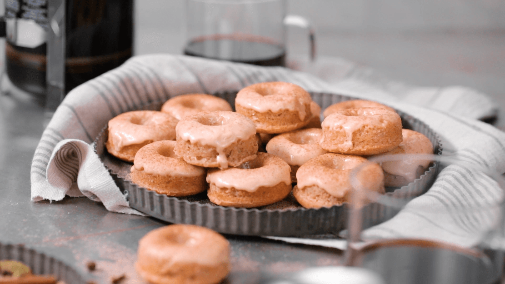 Mini Chai Maple Donuts | Tastemade