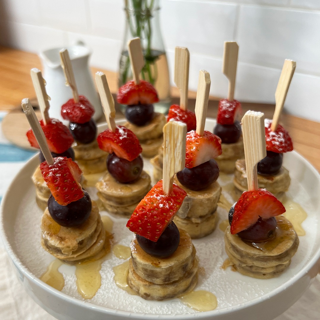 Mini Banana Pancake Skewers | Tastemade