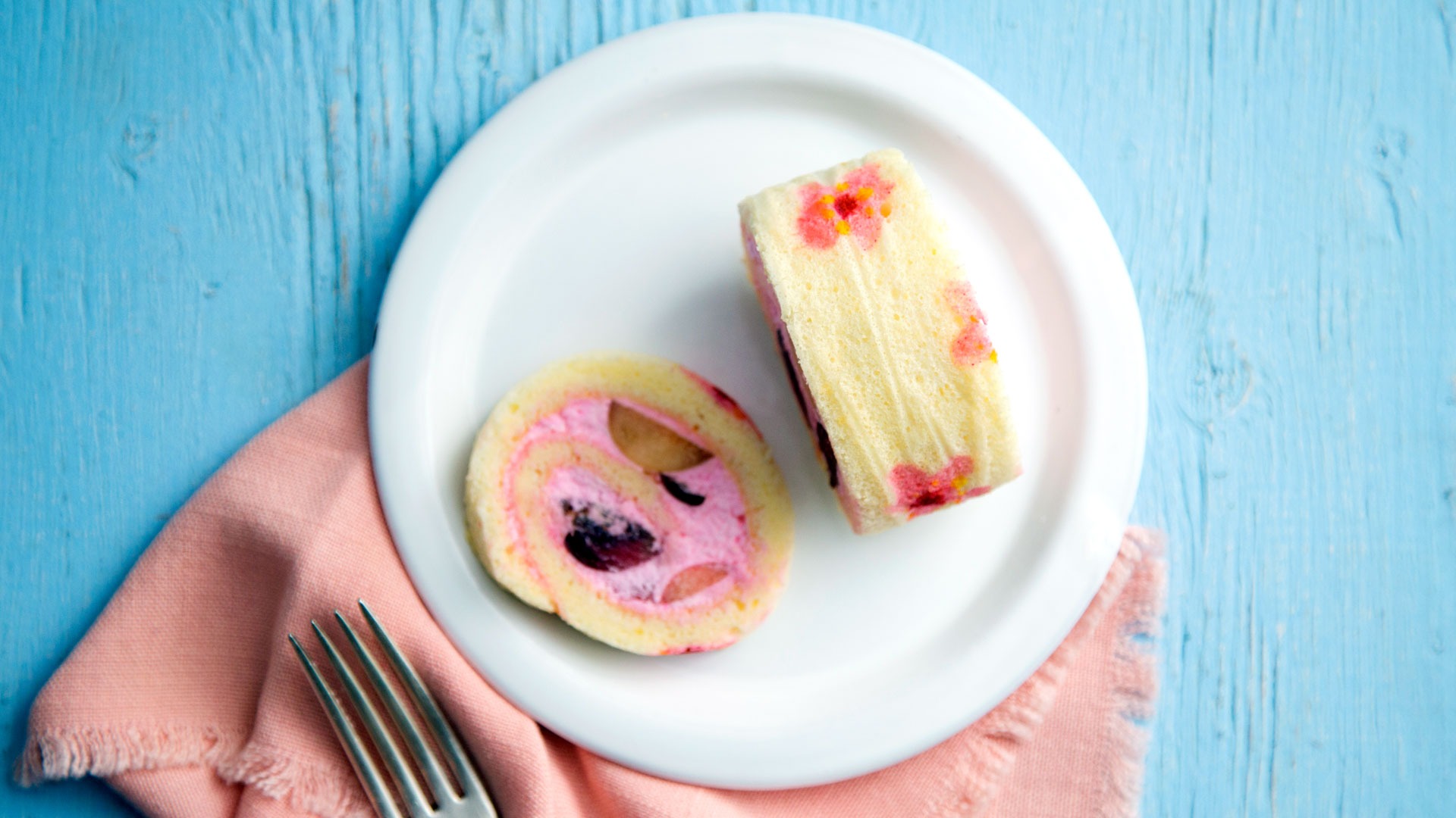 Cherry Blossom Roll Cake With Chantilly Cream | Tastemade