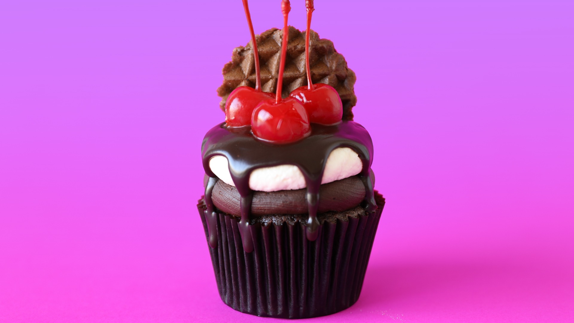 Black Forest Waffle Cupcakes | Tastemade