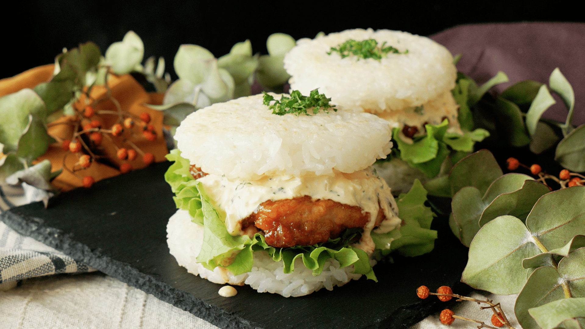 Teriyaki Chicken Rice Burger | Tastemade