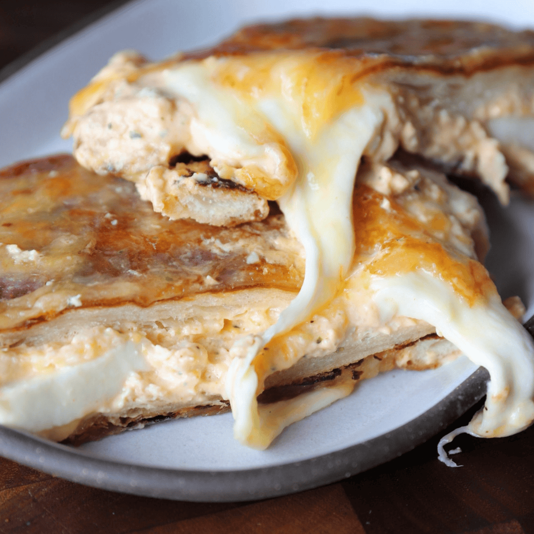 Buffalo Chicken Inside Out Grilled Cheese | Tastemade