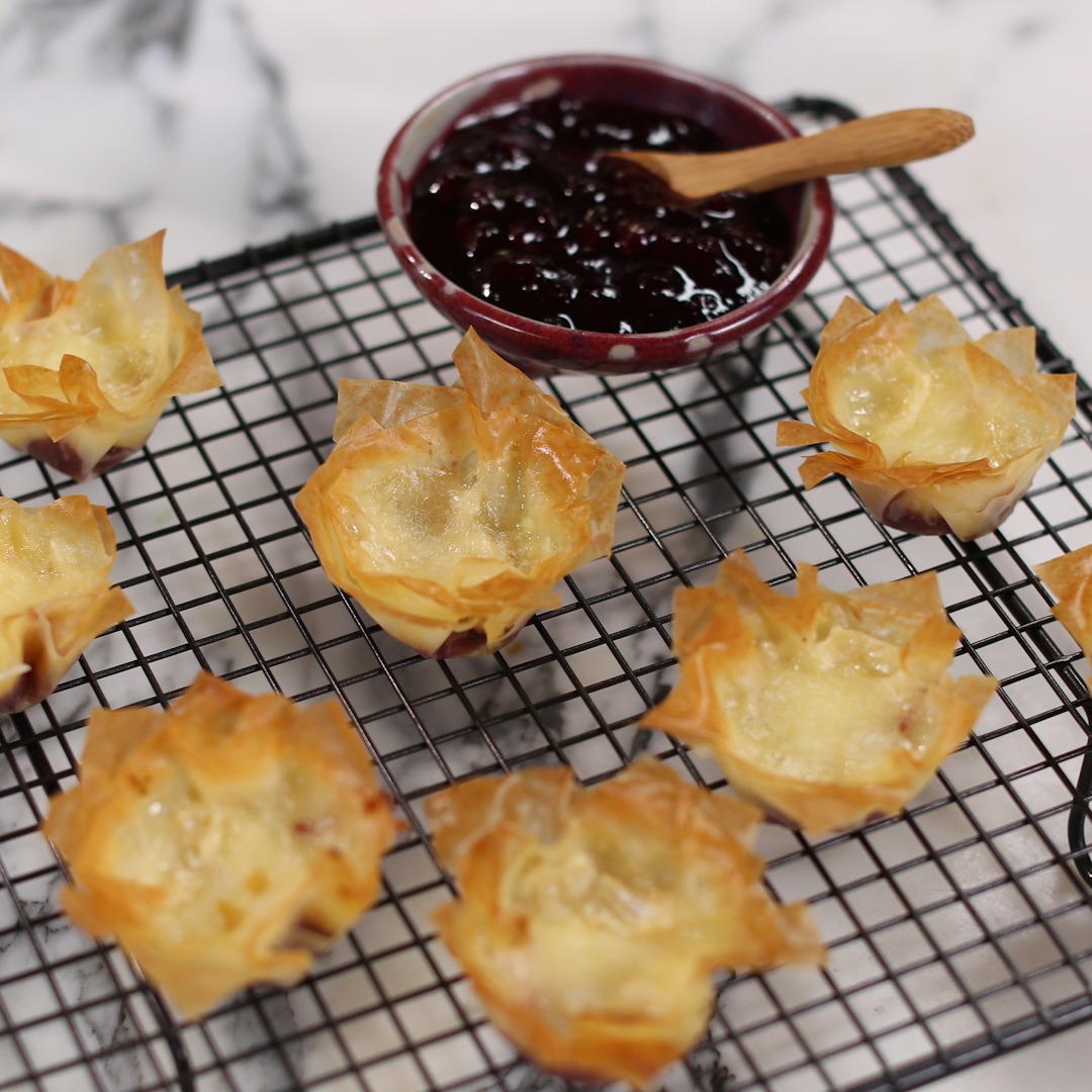 Brie and Cranberry Filo Parcels | Tastemade