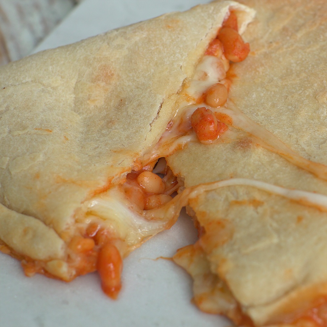 Baked Beans & Triple Cheese Calzone | Tastemade