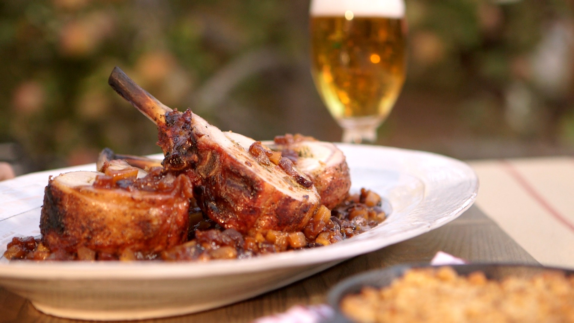 Grilled Bone in Pork Roast | Tastemade