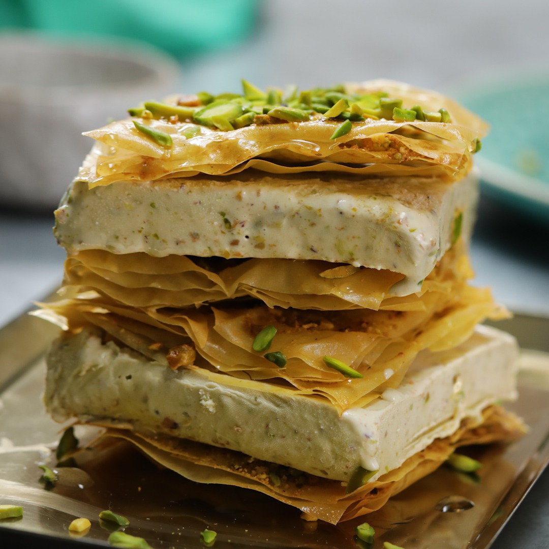 Baklava Ice Cream Sandwiches | Tastemade
