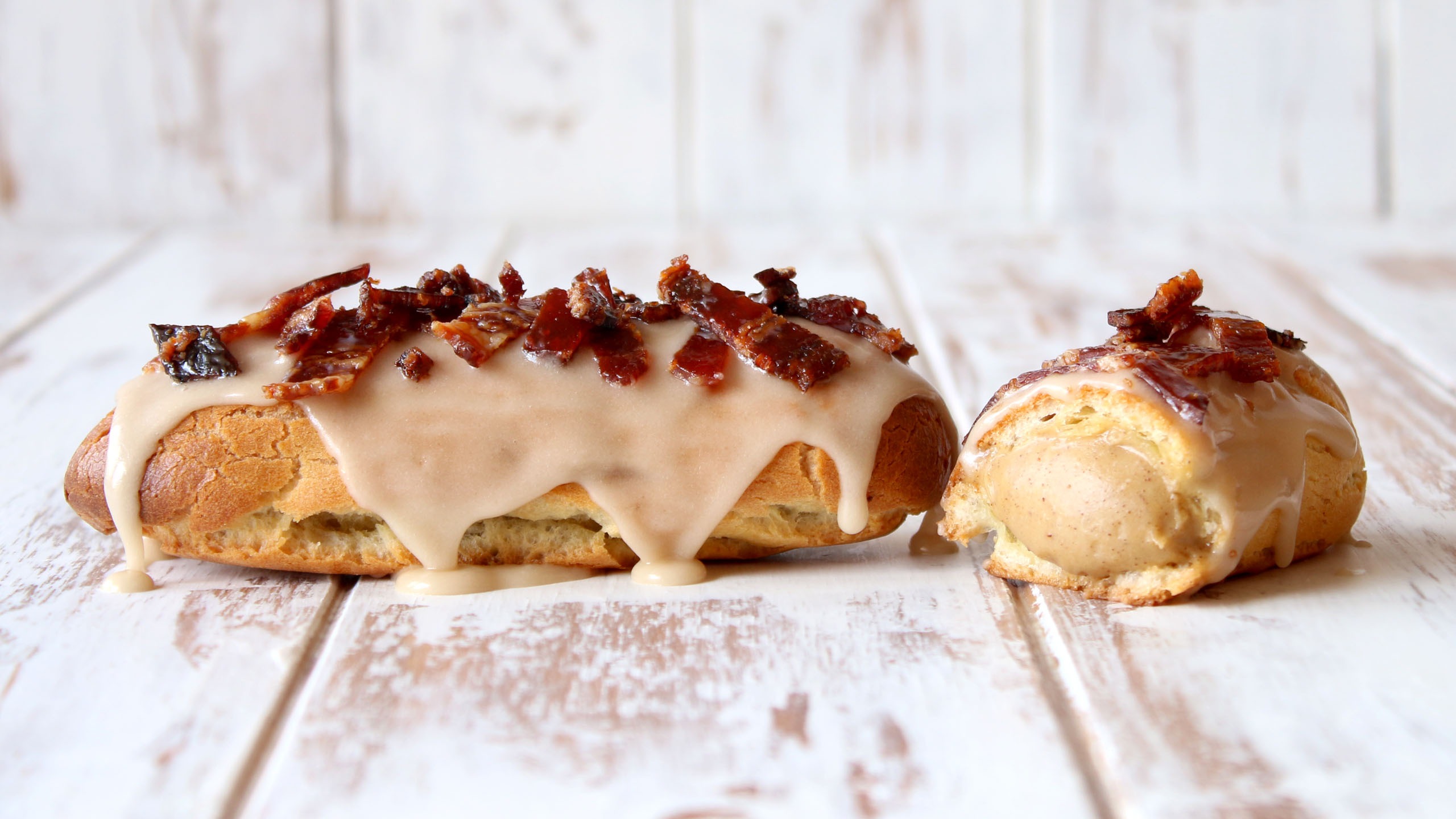 Candied Bacon Maple Eclairs | Tastemade