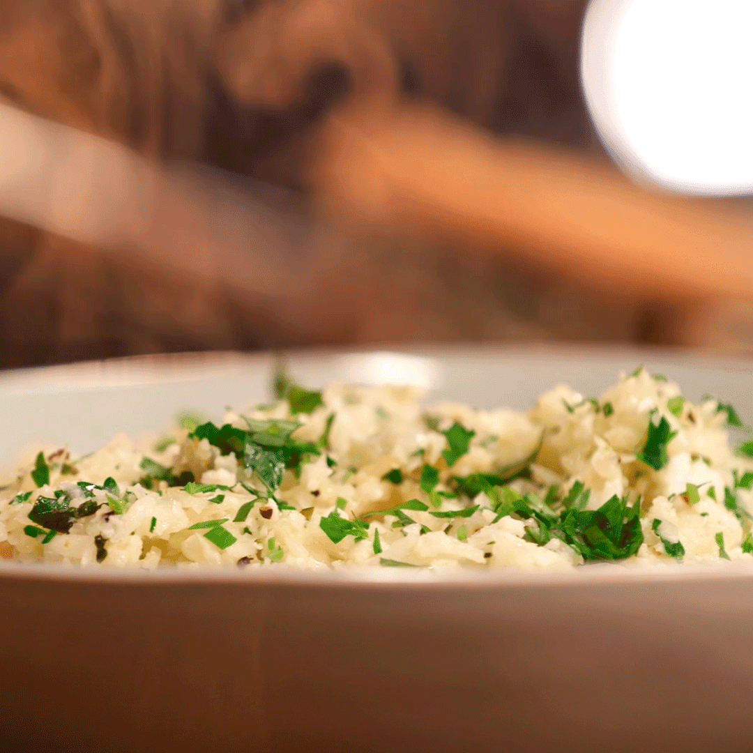 Cauliflower Rice With Herbs & Asparagus | Tastemade