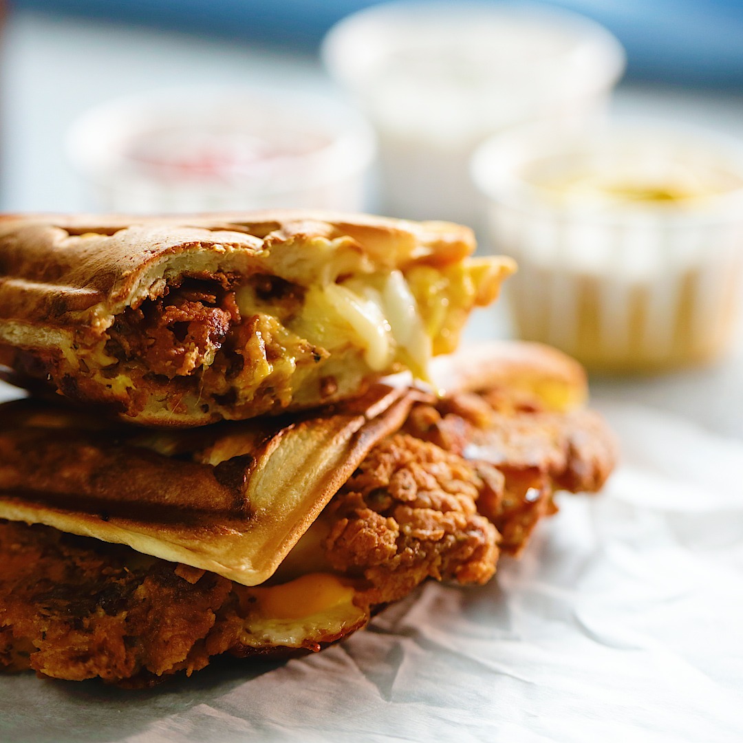 Chicken and Waffle Grilled Cheese | Tastemade