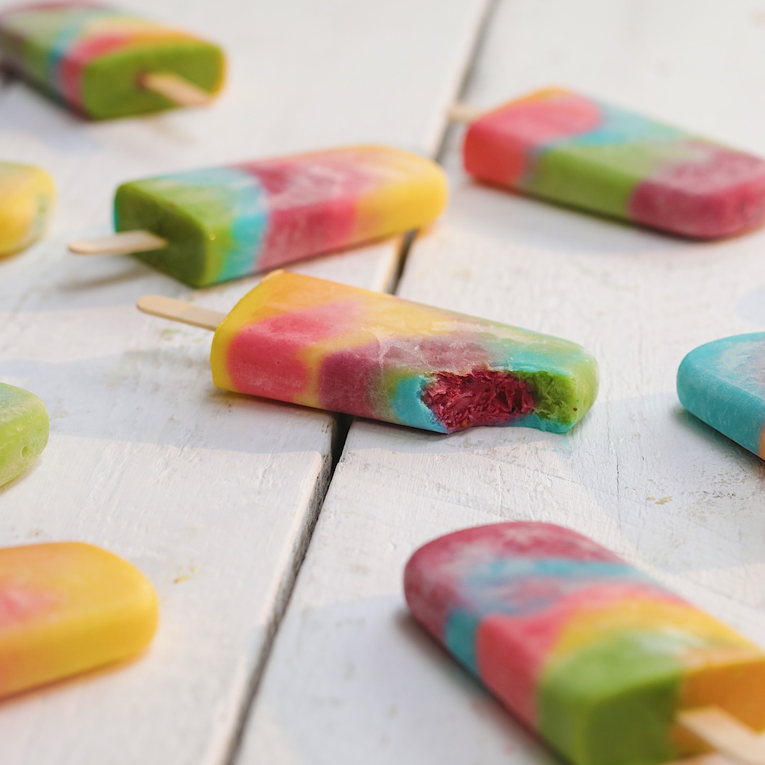 Rainbow Fruit Ice Lollipops | Tastemade