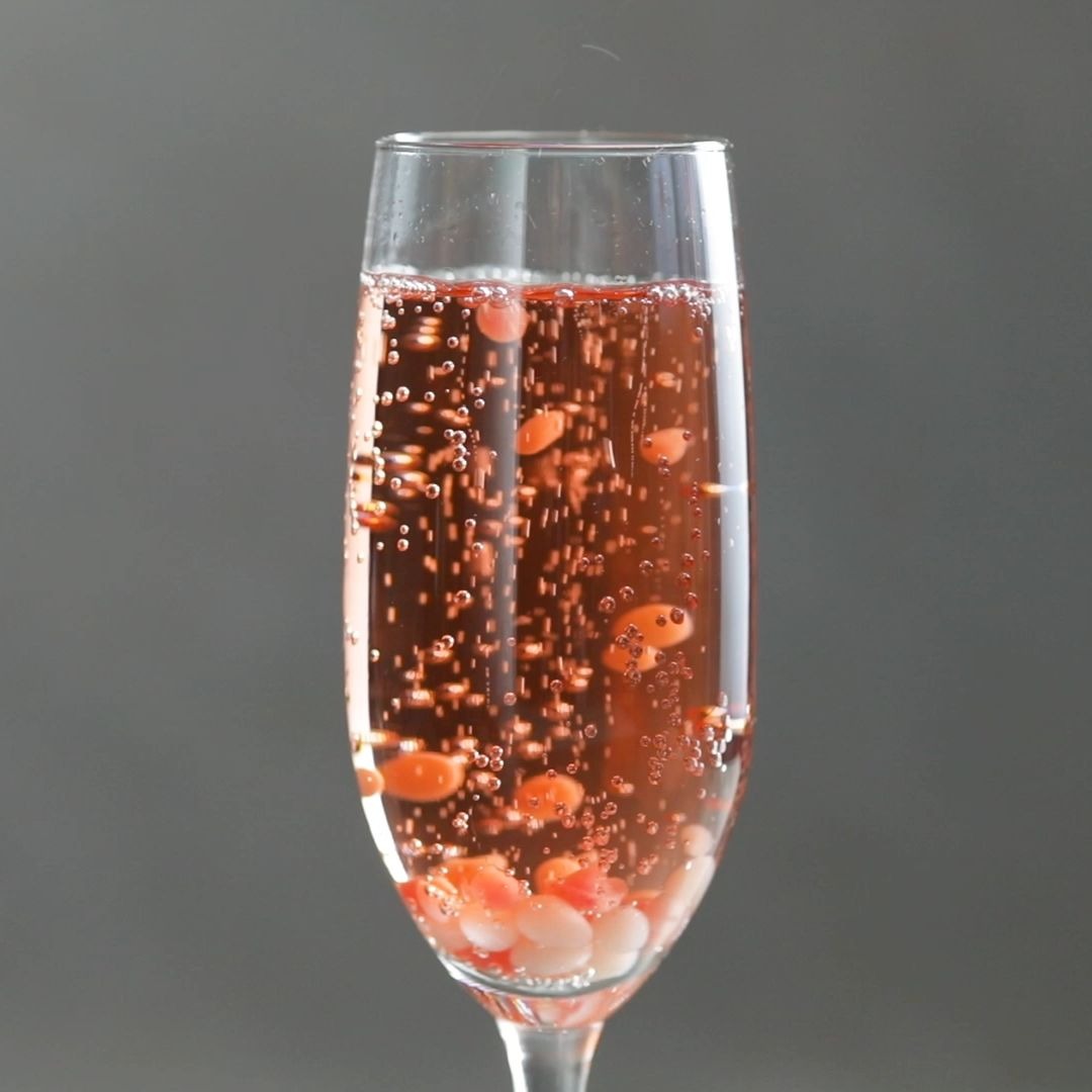 Rosé Cocktail With Raspberry And Lychee Caviar | Tastemade