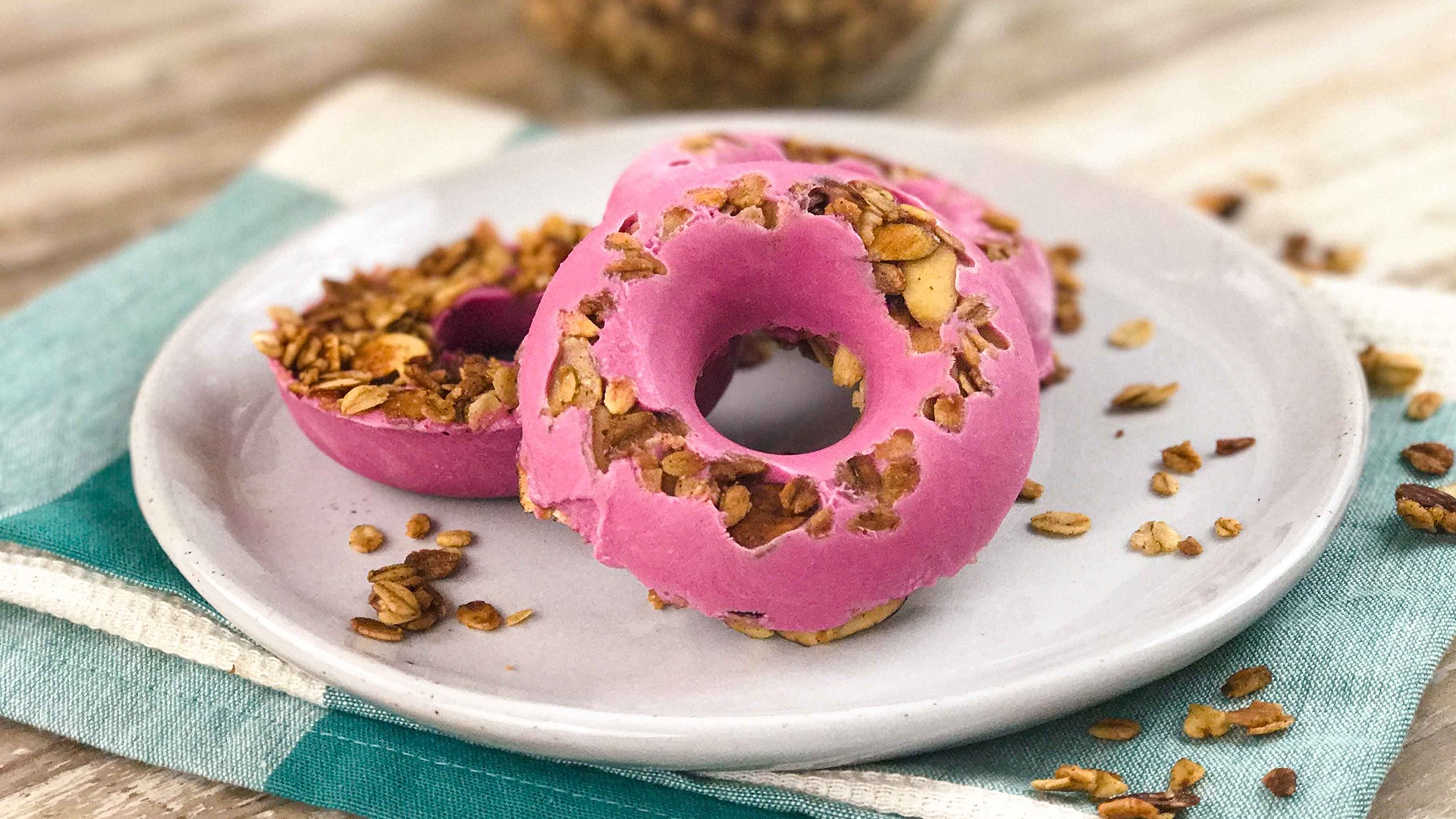 Frozen Yogurt Granola Donuts | Tastemade