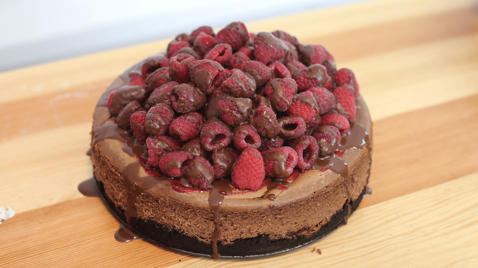 Chocolate Raspberry Cheesecake | Tastemade