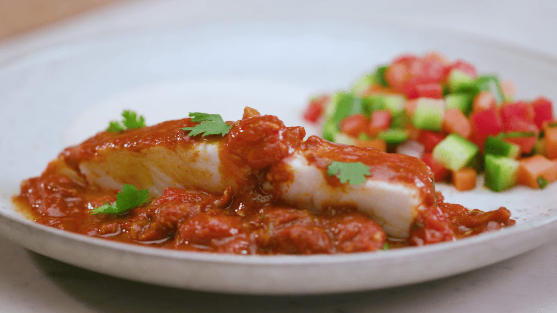 Spicy Fish in Cherry Tomato and Harissa Sauce | Tastemade