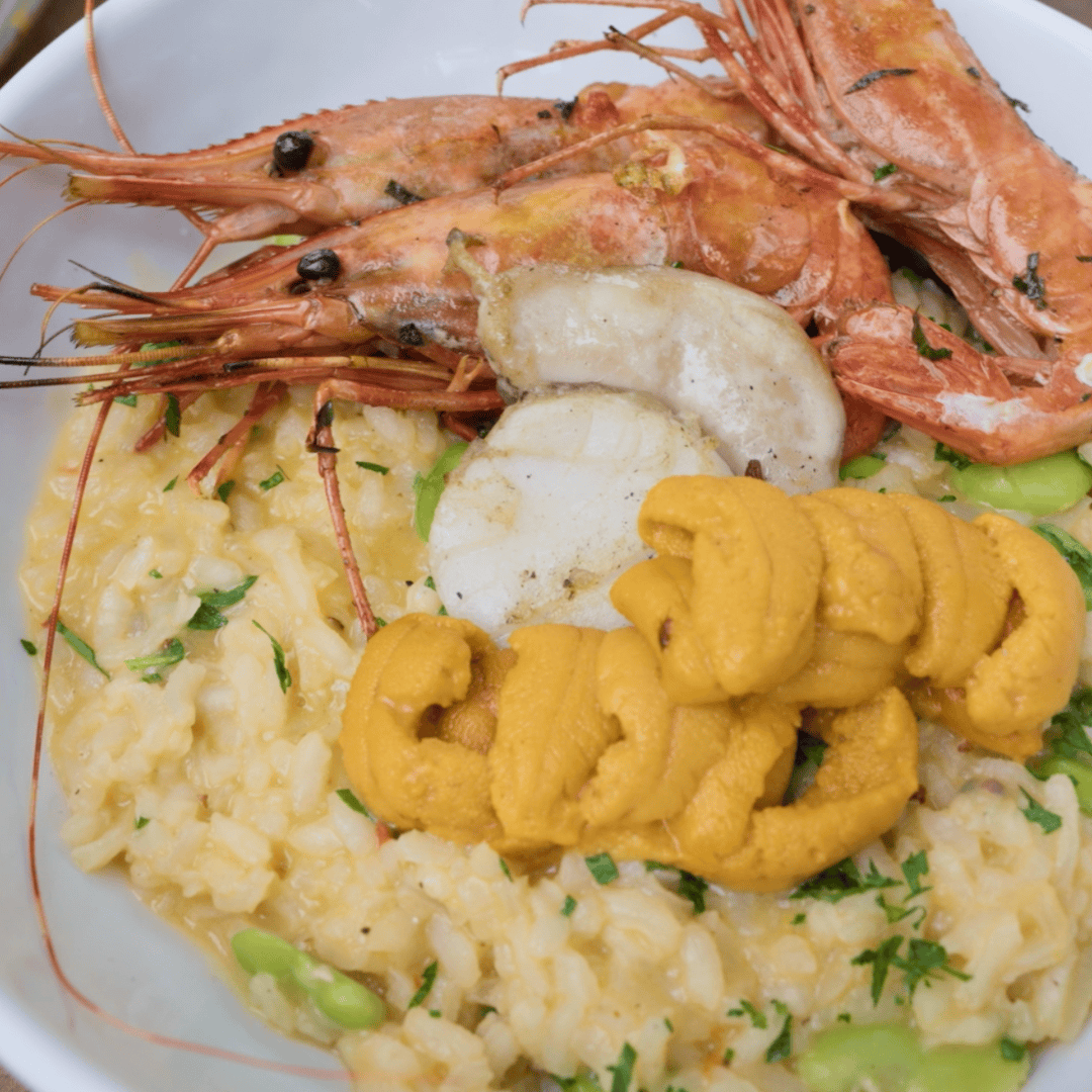 Grilled Scallop, Spot Prawn and Sea Urchin Risotto | Tastemade