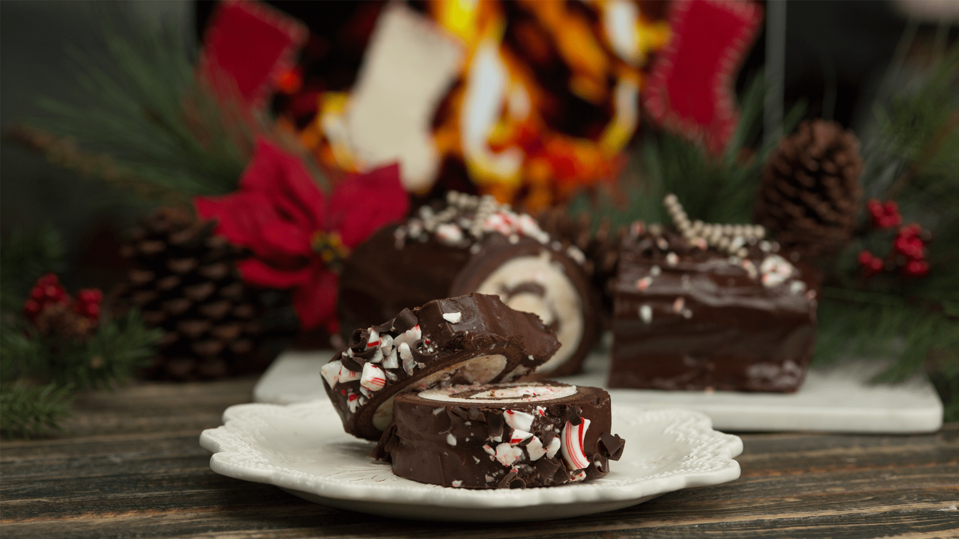 Chocolate Peppermint Yule Roll | Tastemade