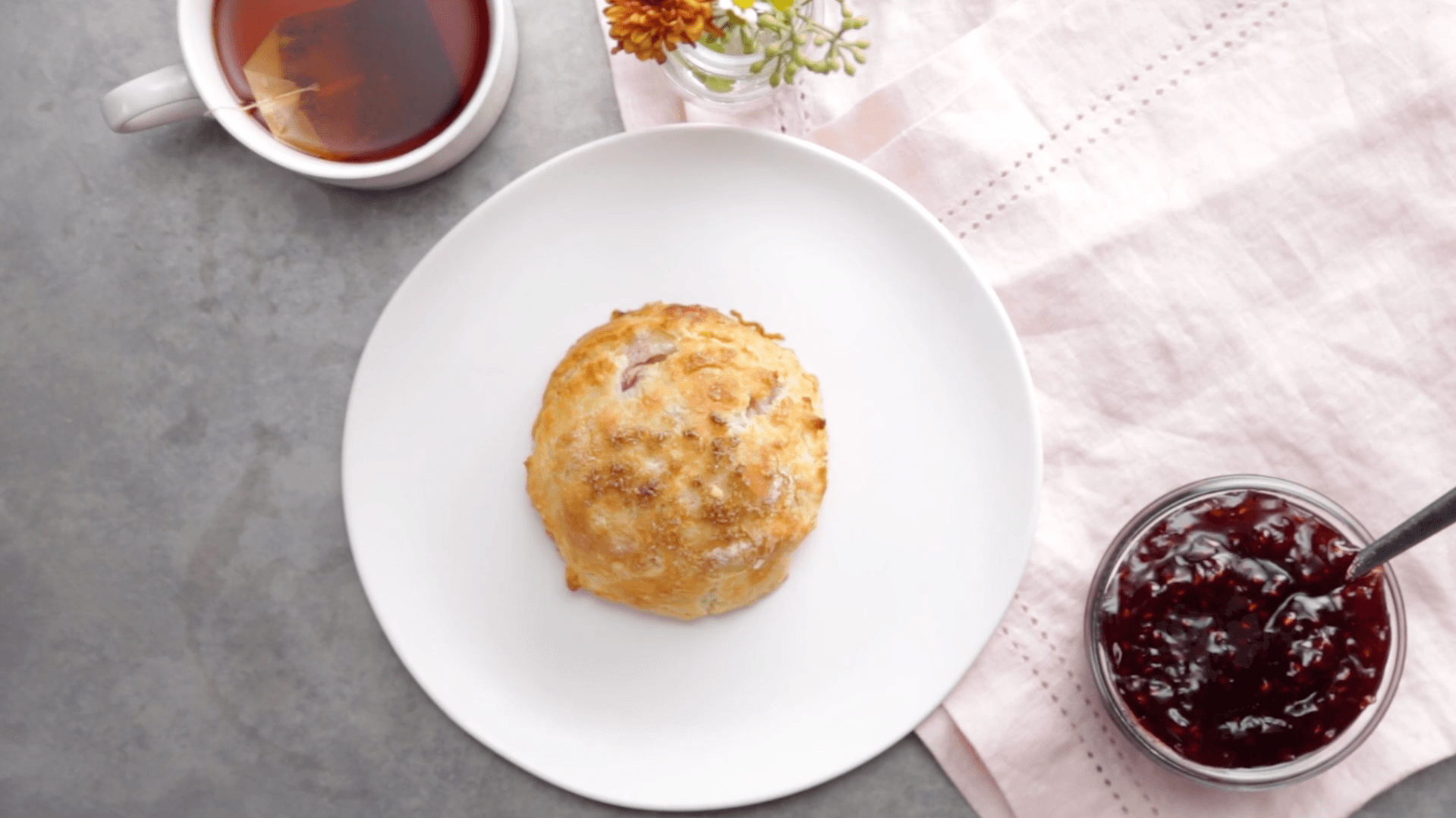 Cream Cheese and Jam Stuffed Biscuit | Tastemade