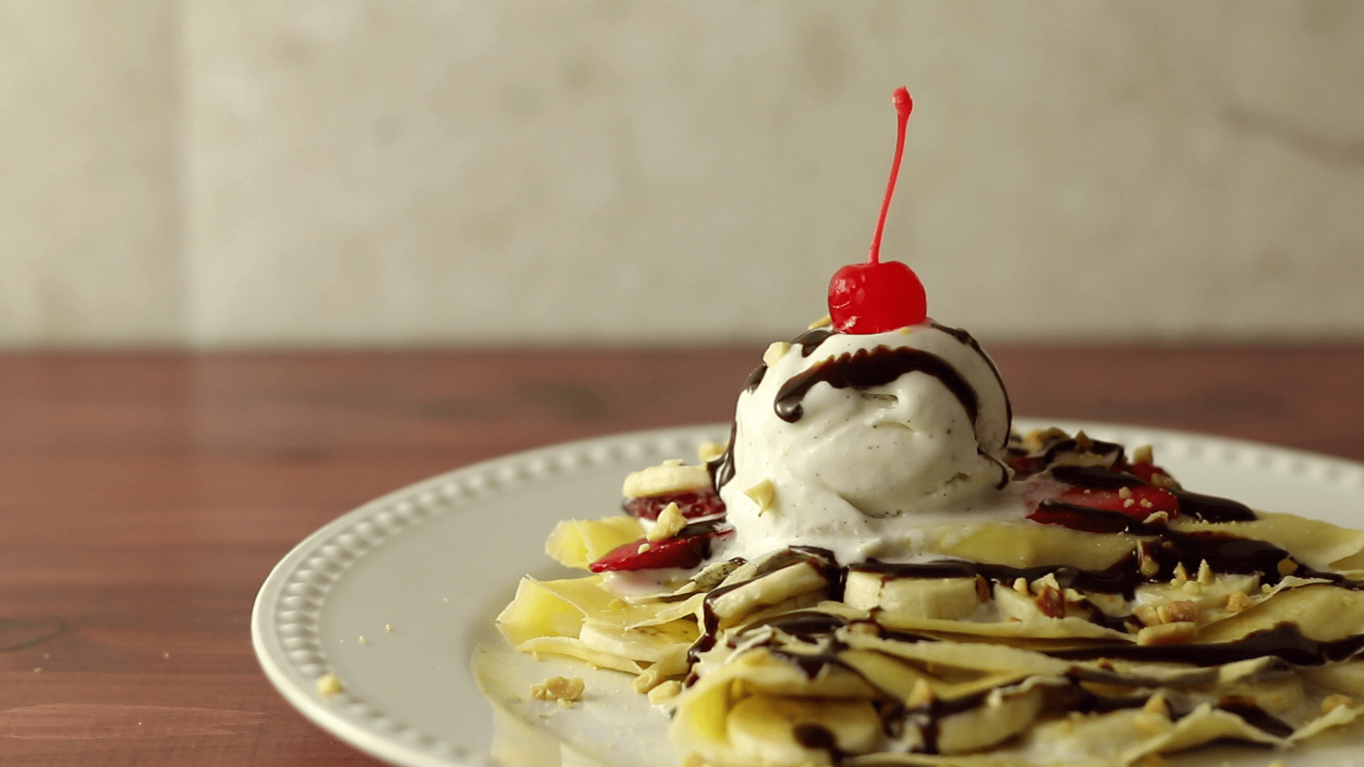 Banana Split Crepes | Tastemade