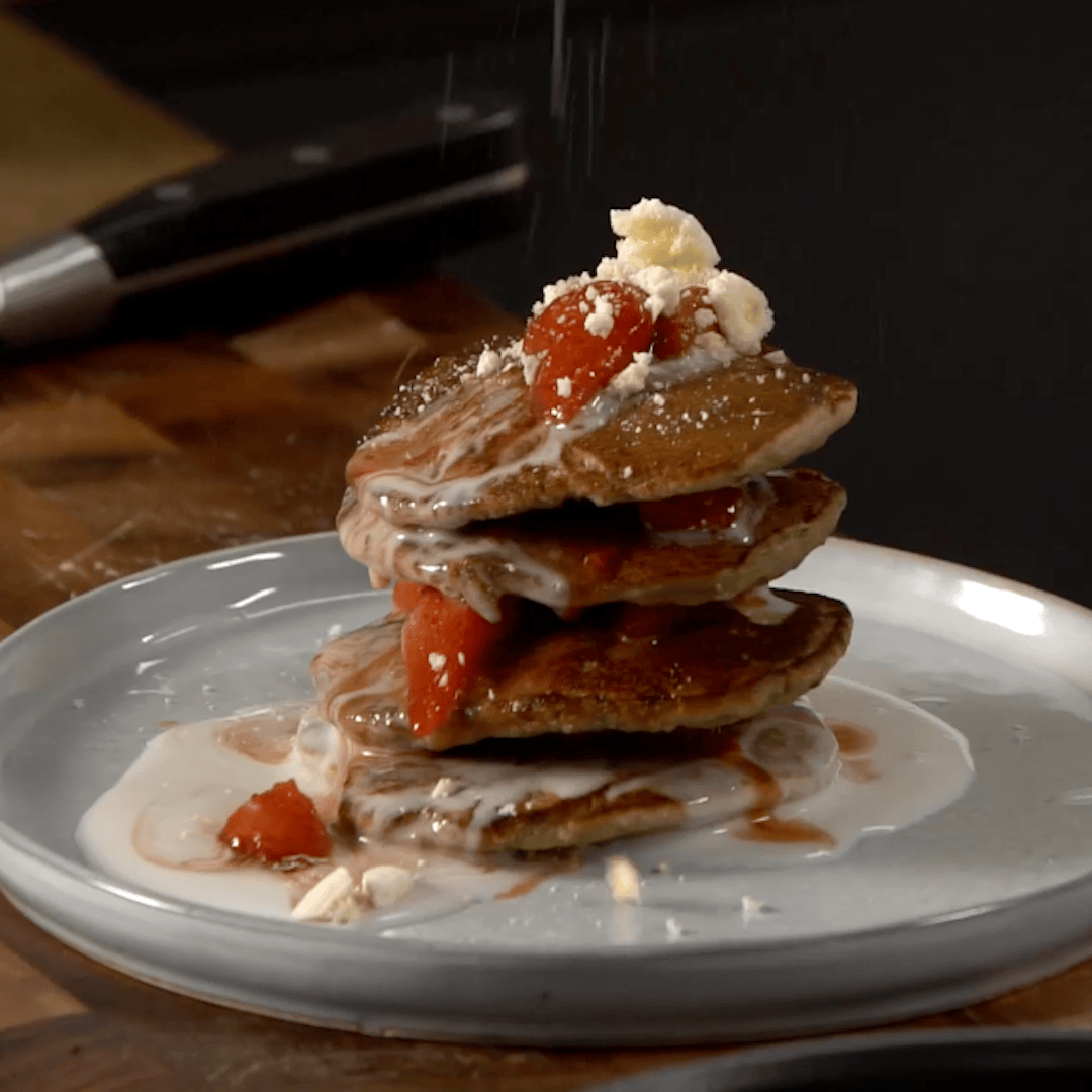 Vegan Eton Mess Pancakes | Tastemade