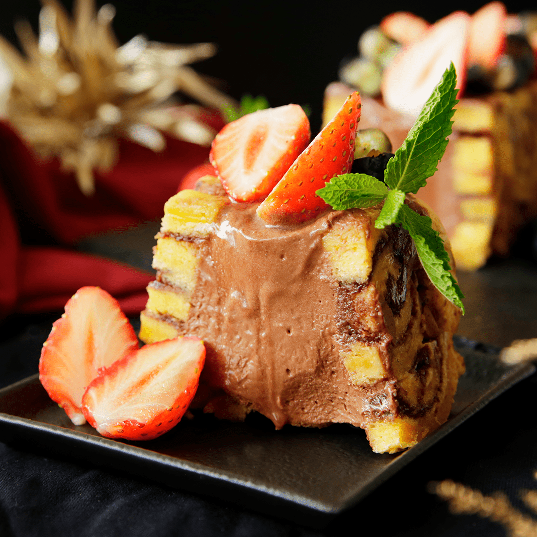 Swiss Roll Mousse Cake