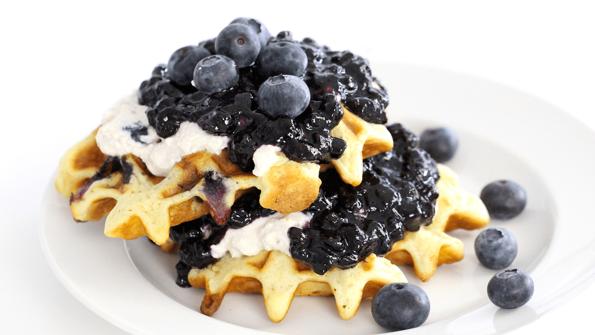 Triple Blueberry Waffles | Tastemade
